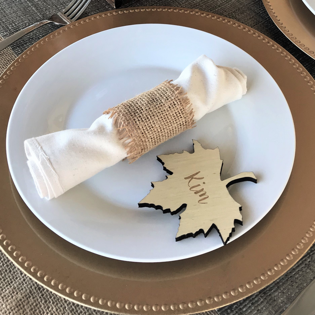 Wood Leaf Engraved Place Cards UN-Finished – Sweet Lane Events