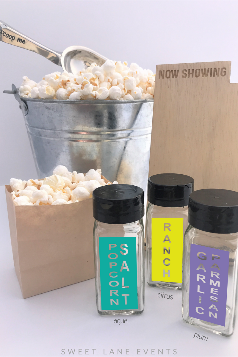 Popcorn Flavor Powder Jars, Custom Full-Sized Label – Sweet Lane Events