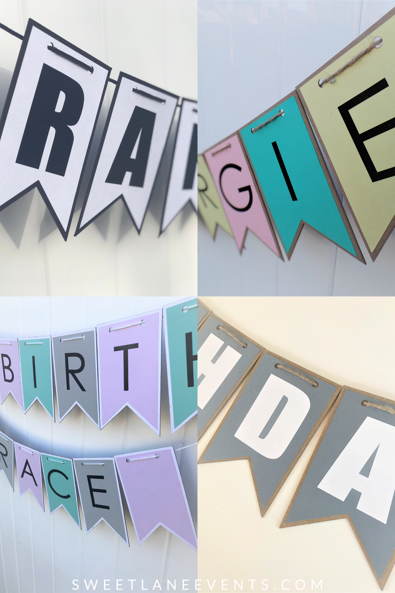 Double Pointed Pendant Banner, custom message & colors – Sweet Lane Events