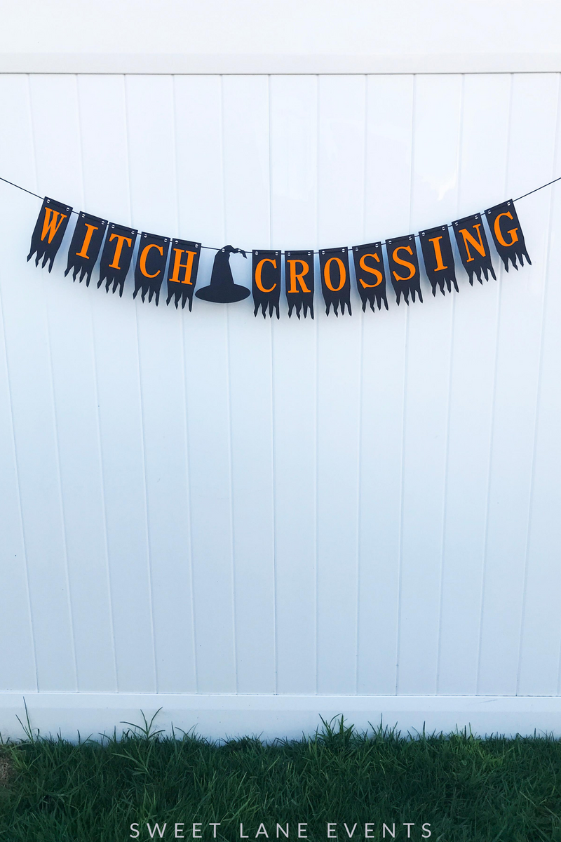 Witch Crossing Banner, Available in 4 Colors – Sweet Lane Events